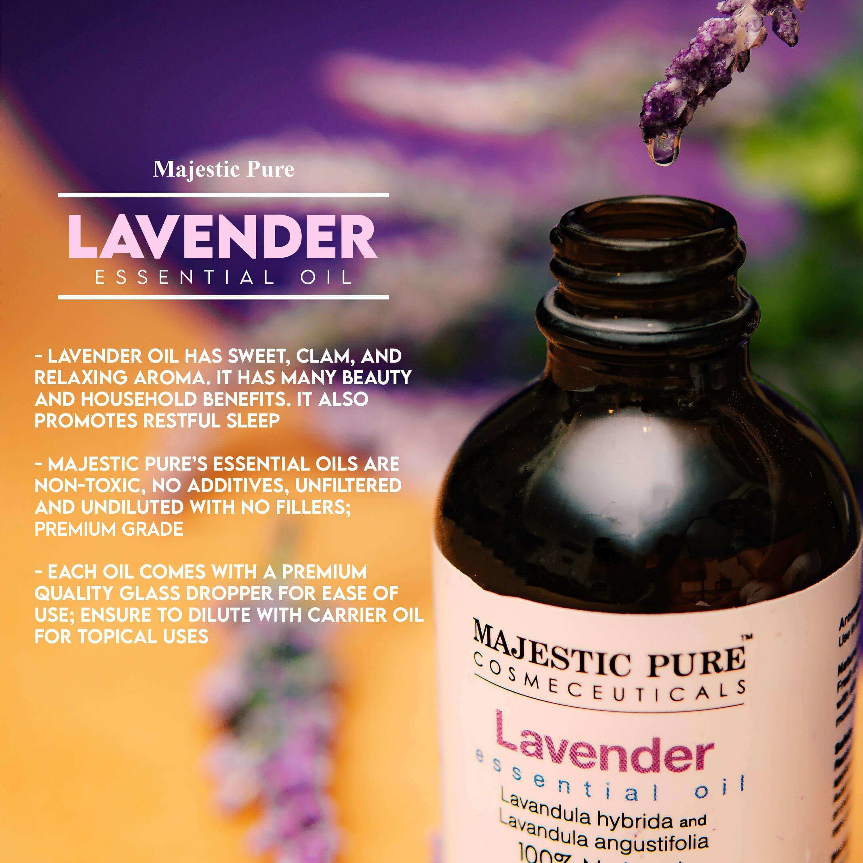 100% Pure Lavender Essential Oil | Majestic Pure Aromatherapy ...